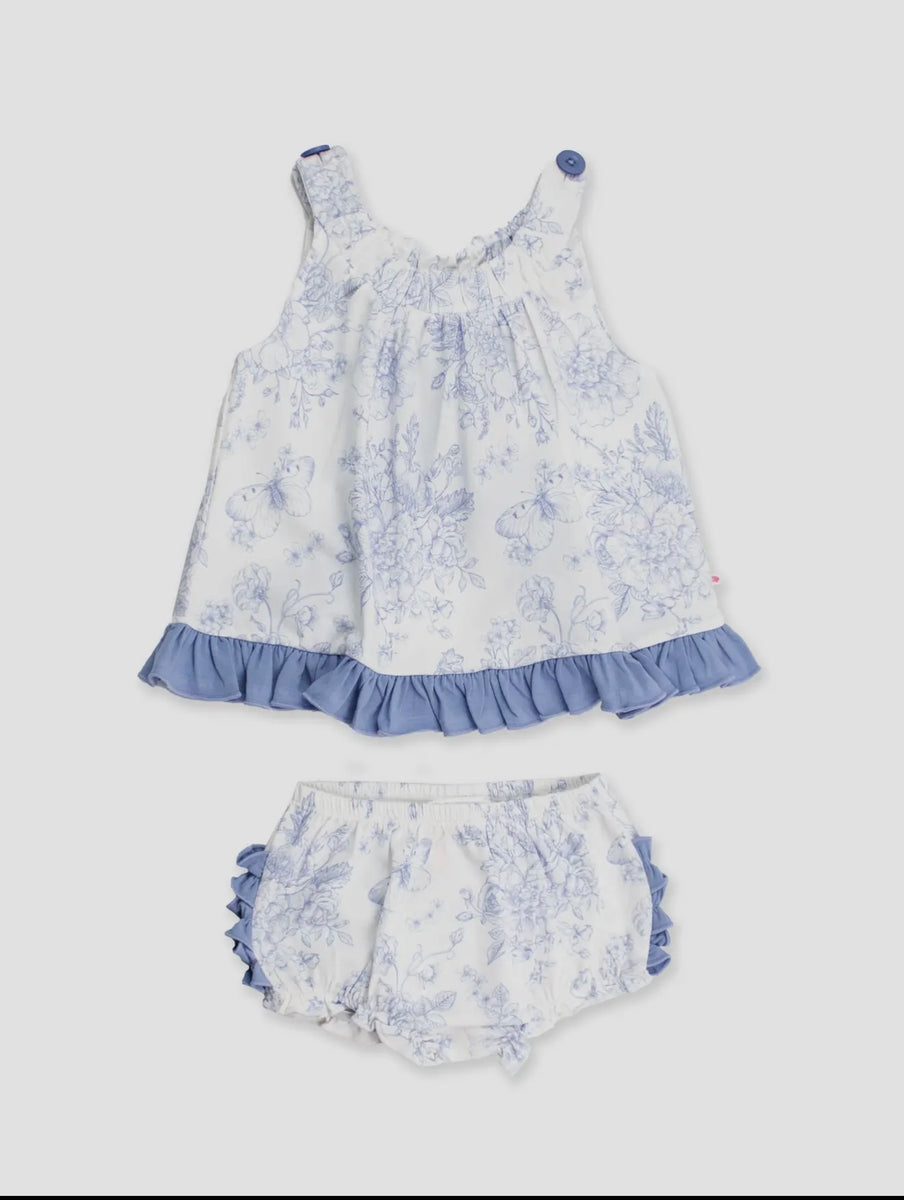 Periwinkle Blue Butterfly Top and Bloomer Set – Willow 31